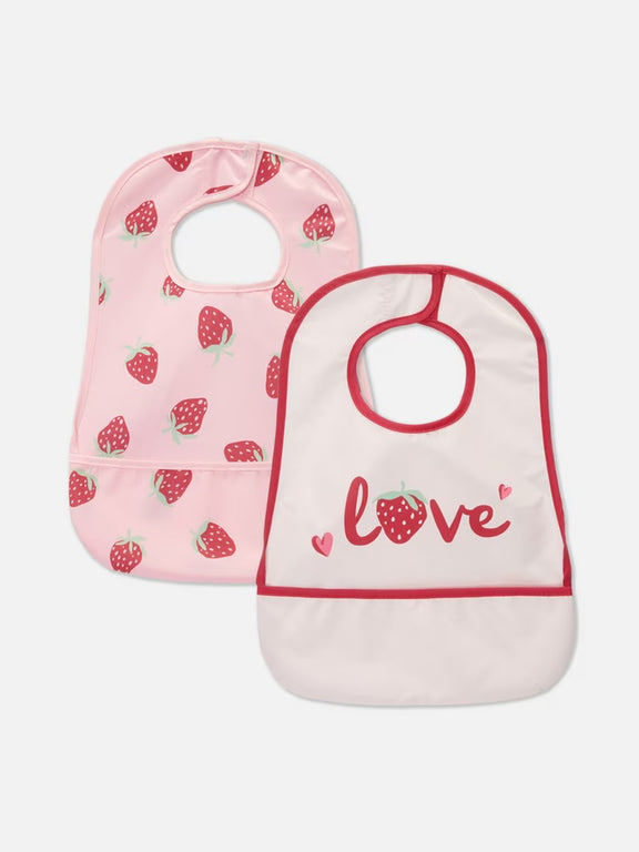 Primark 2 pk strawberry bibs – Welcome baby