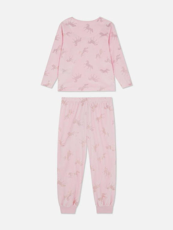 Primark velour fleece pink Glitter pyjama – Welcome baby