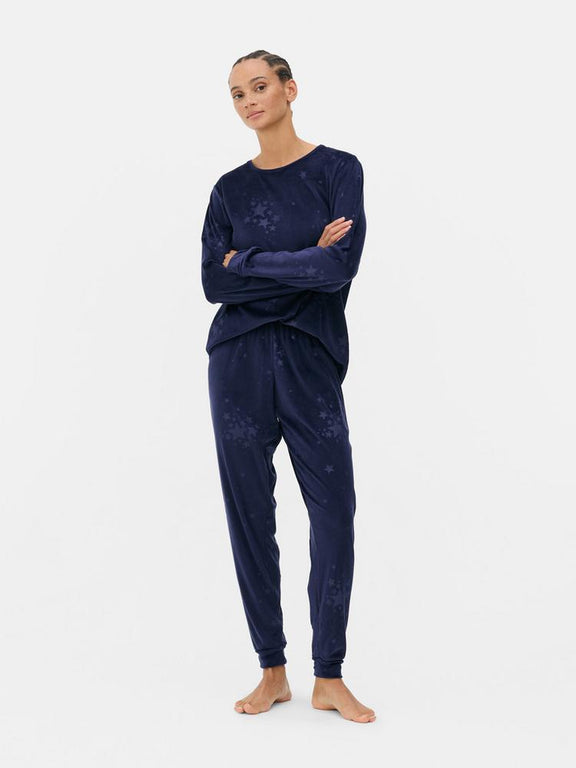 Primark women navy star plush pyjamas – Welcome baby