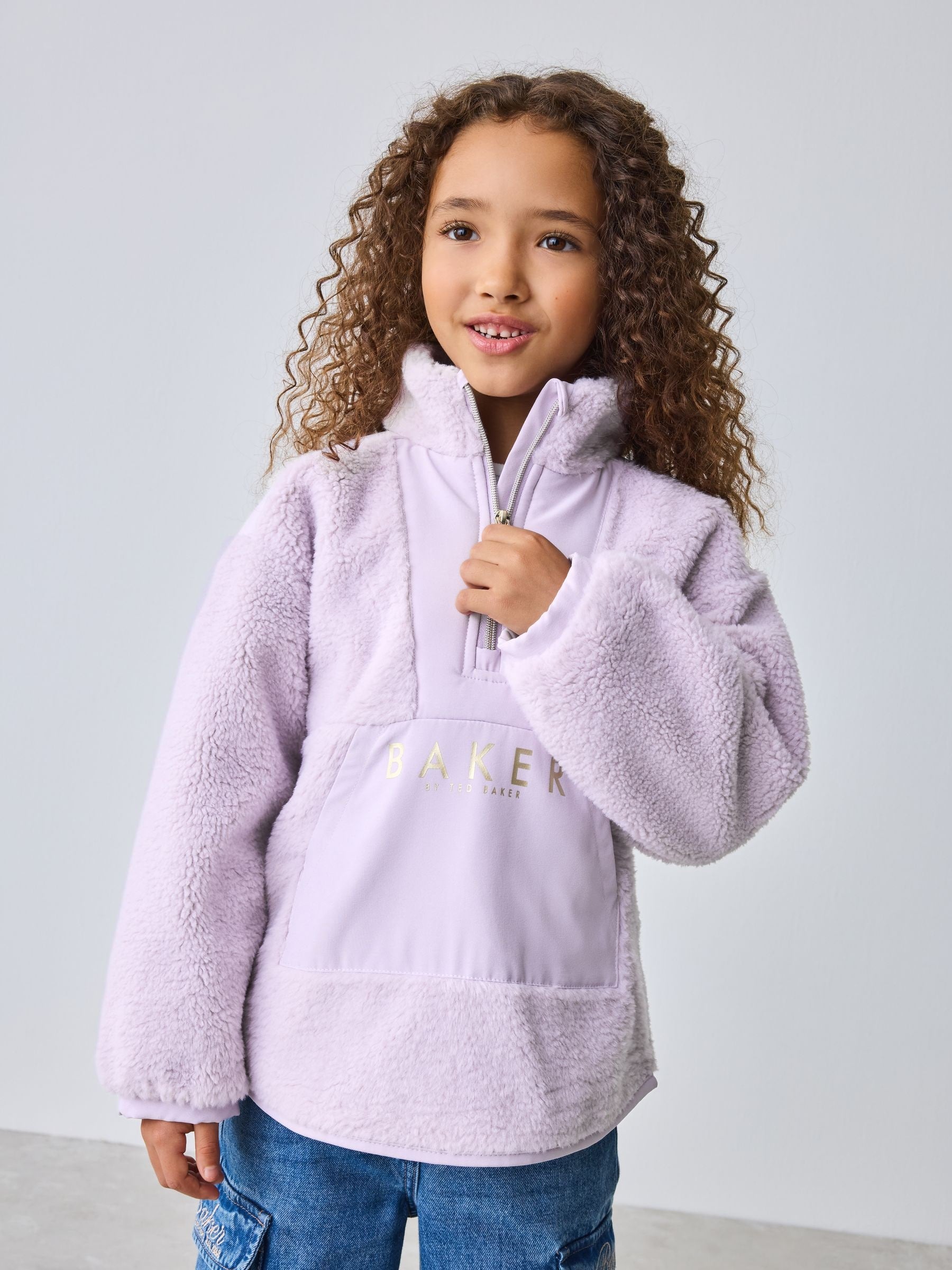 Baker by Ted Baker Lilac Purple Borg Mix Panel Fleece – Welcome baby